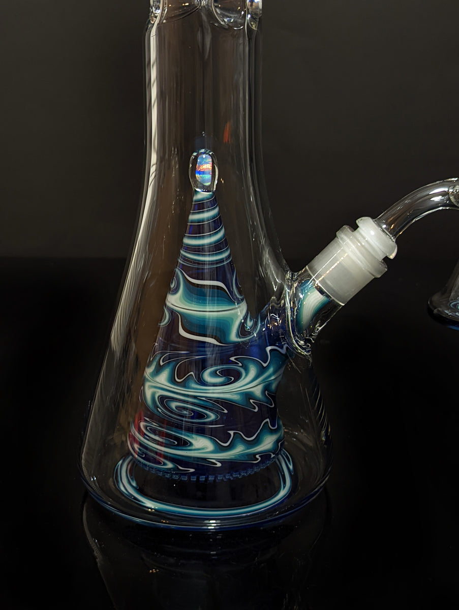 OJ FLAME - Lineworked Collins Beaker #2 – Glass Art RVA