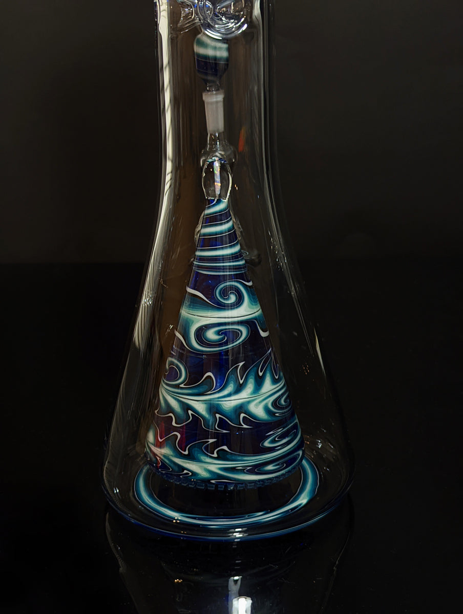 OJ FLAME - Lineworked Collins Beaker #2 – Glass Art RVA
