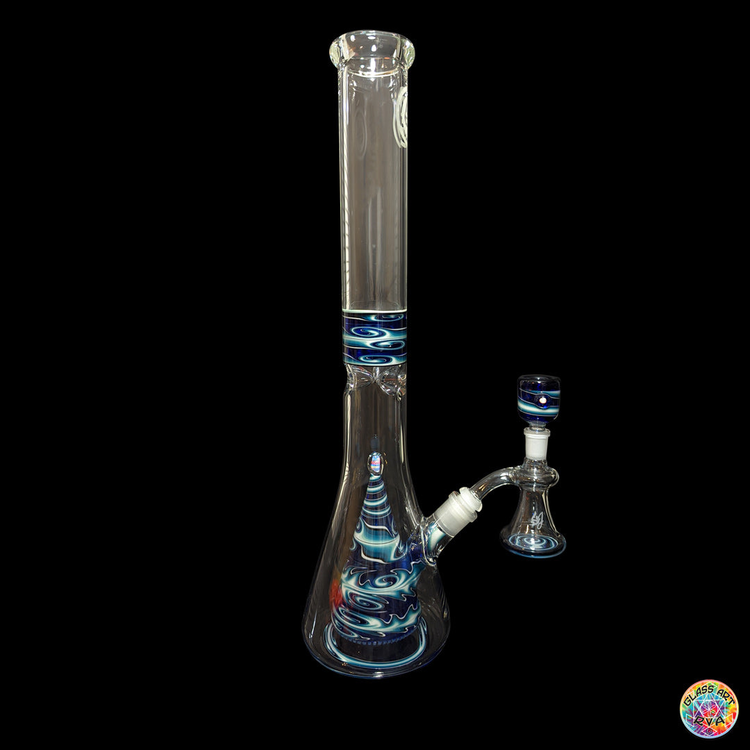 OJ FLAME - Lineworked Collins Beaker #2 – Glass Art RVA
